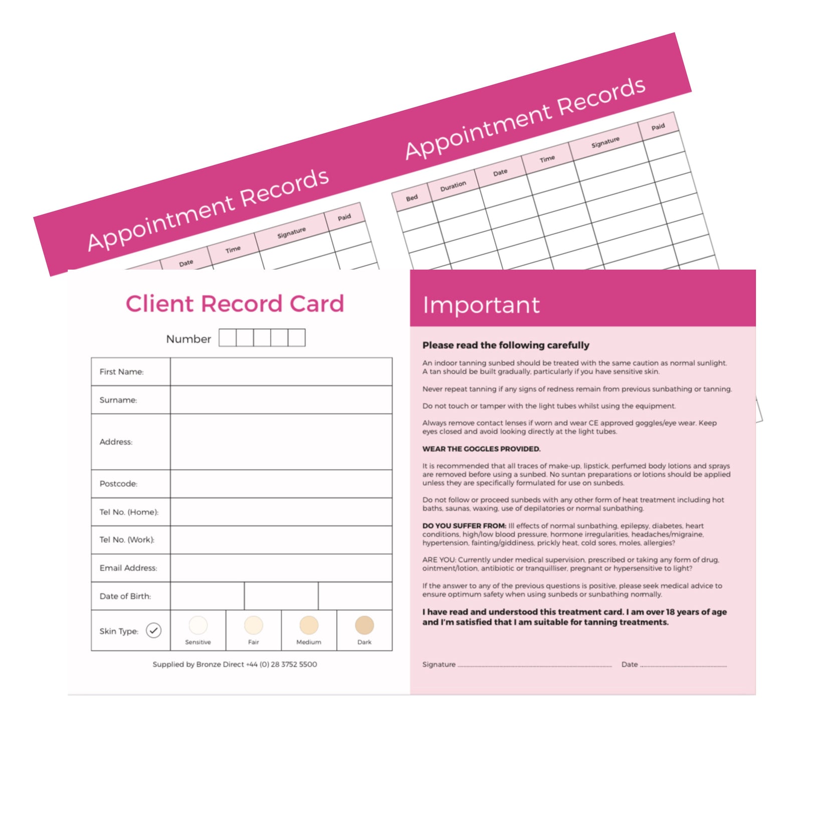 Client Record Cards – Bronze Direct